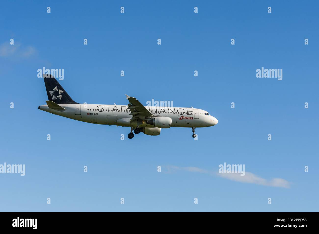 Plane Airbus A320-214 of Swiss International Air Lines, painted in the ...
