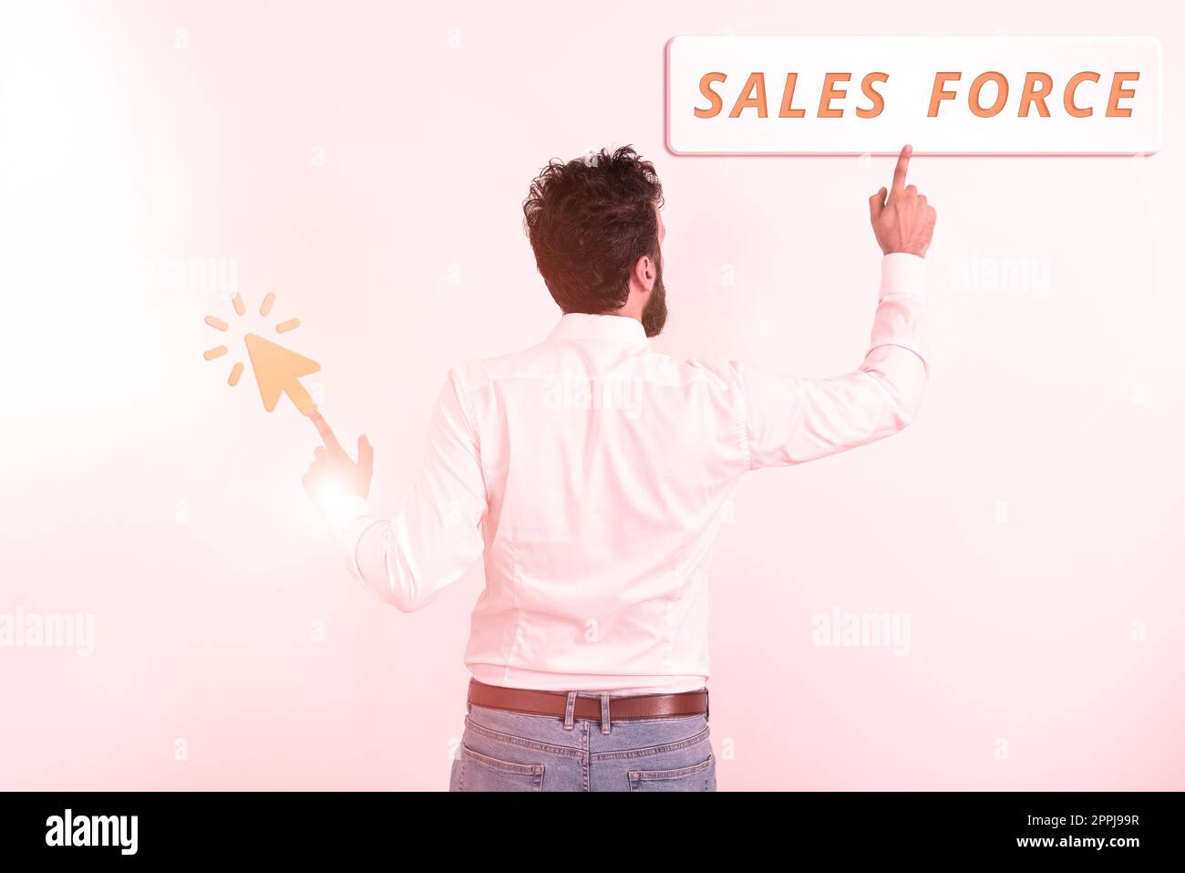 Conceptual display Sales Force. Word Written on they are responsible ...