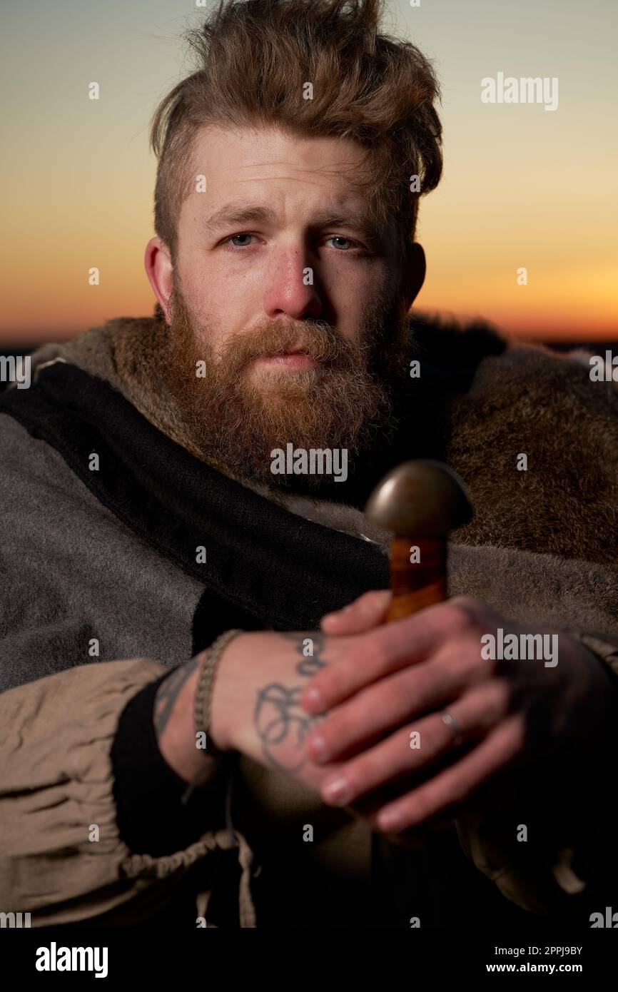 Viking warrior man portrait hi-res stock photography and images - Alamy