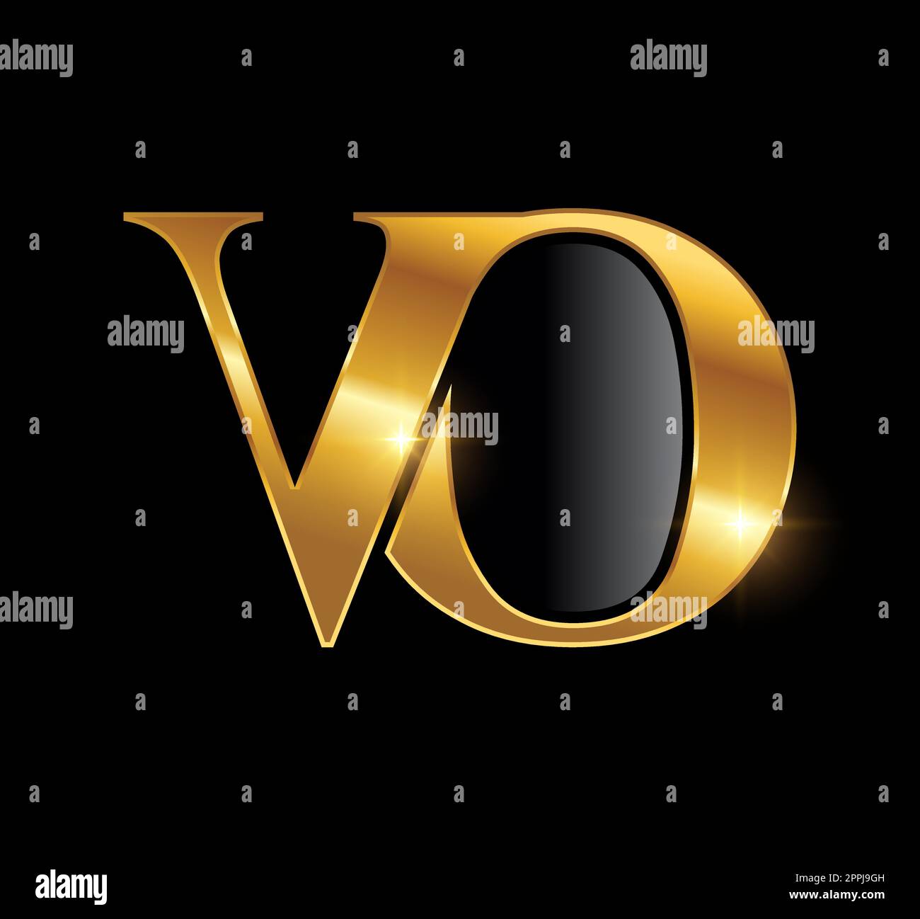 Golden Monogram Logo Initial Letters VO Stock Vector Image & Art - Alamy