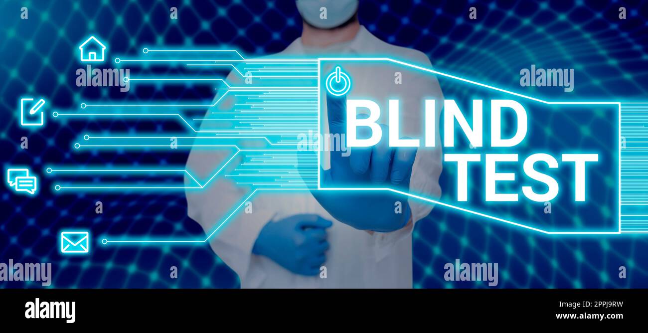 Conceptual display Blind Test. Internet Concept Social engagement with ...