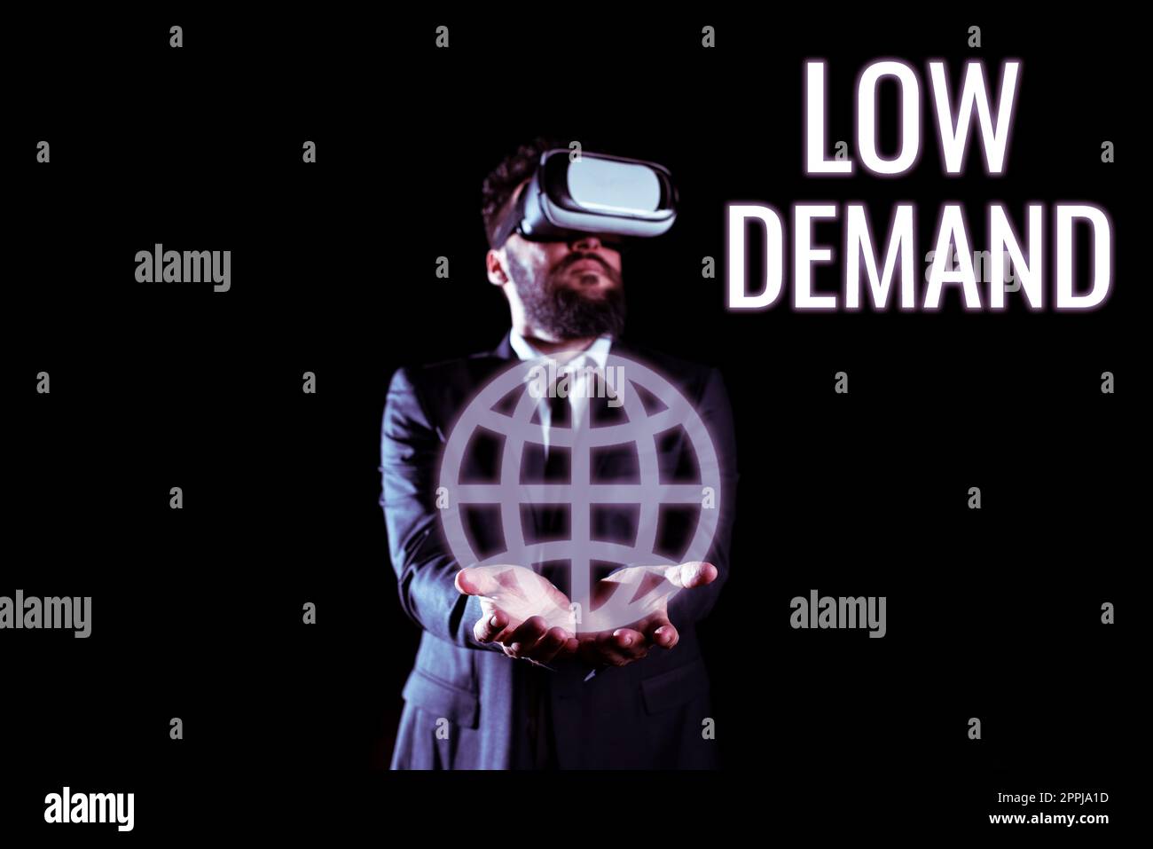 Text caption presenting Low Demand. Internet Concept less consumer's ...