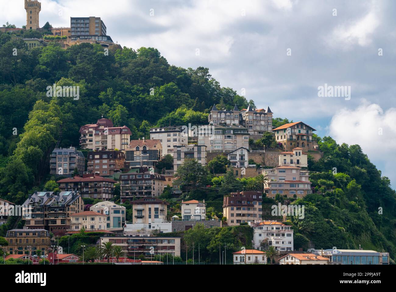 Panoramic view of beautiful city San Sebastian - Donostia. View of ...