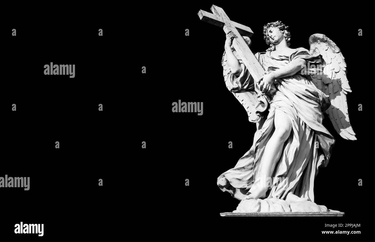 Catholic angel with cross Stock Photo - Alamy