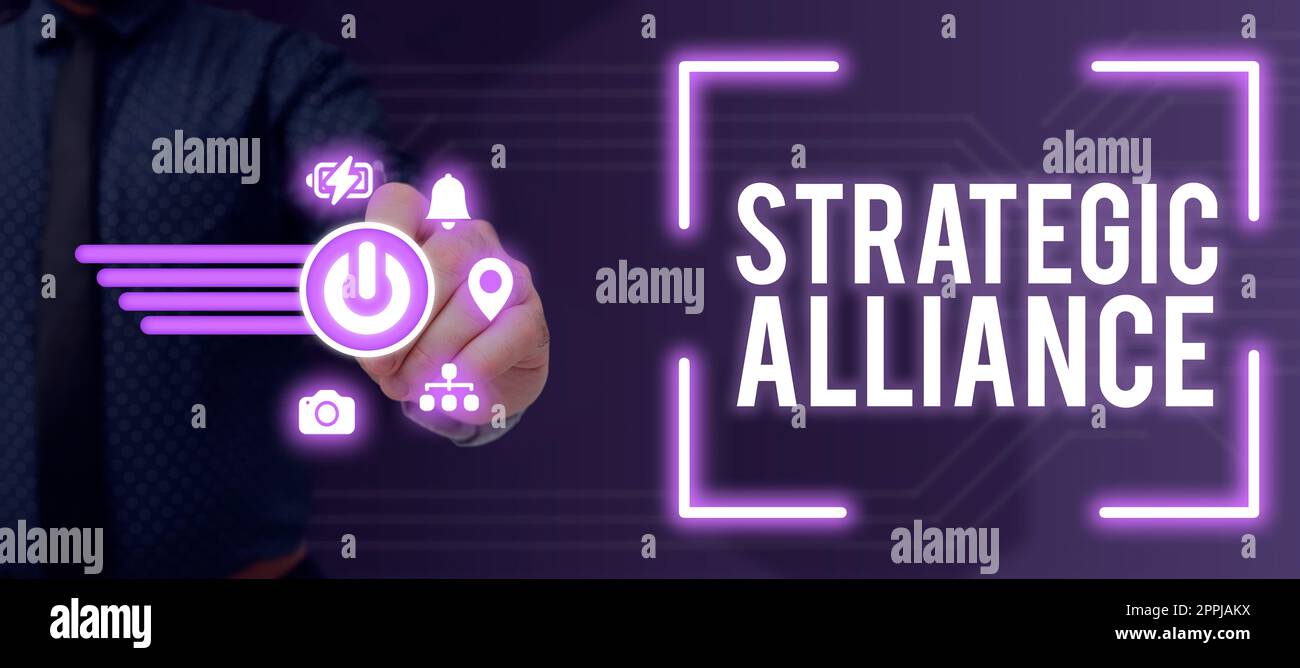 Conceptual display Strategic Alliance. Word for a bond between states ...
