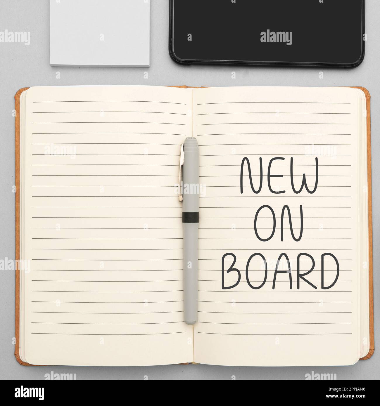 Inspiration showing sign New On Board. Word for Welcome to the team ...