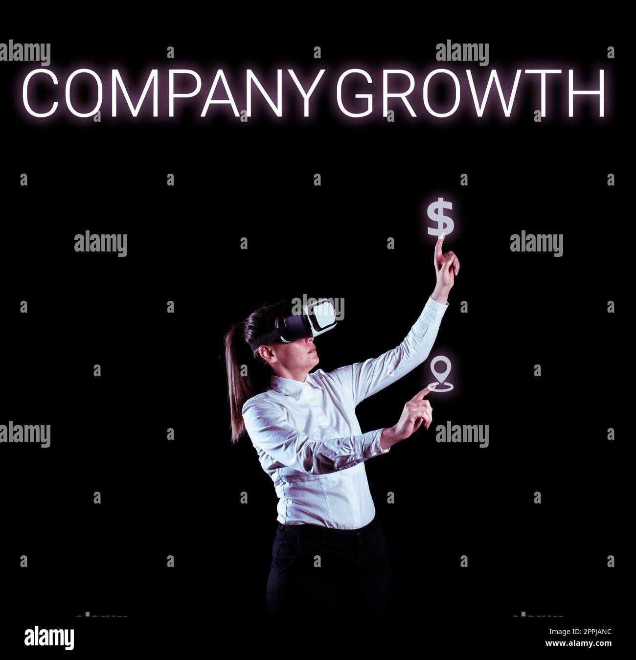 Text caption presenting Company Growth. Business idea a long-term stage ...