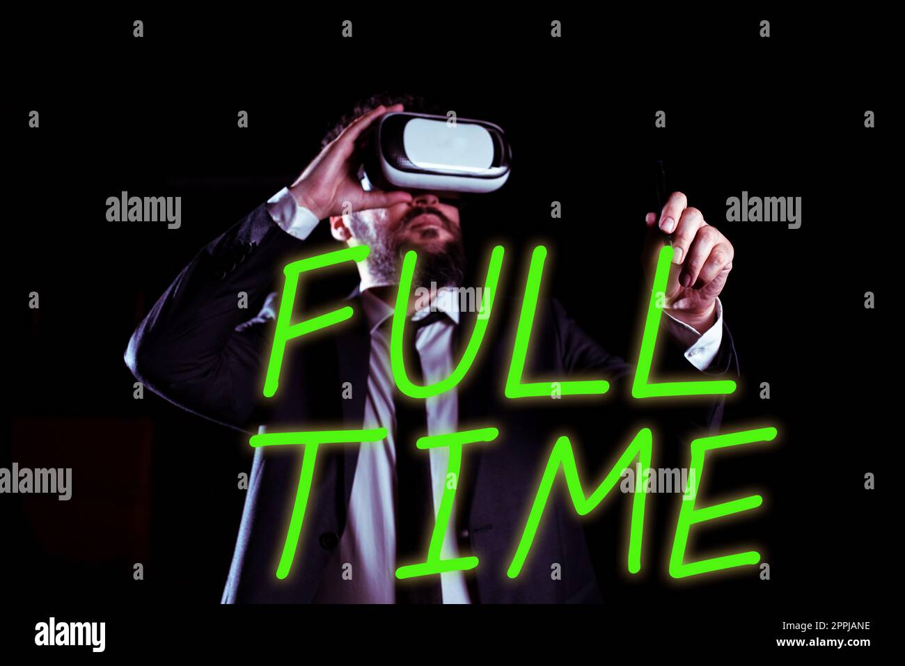 Sign displaying Full Time. Business idea working or operating the ...