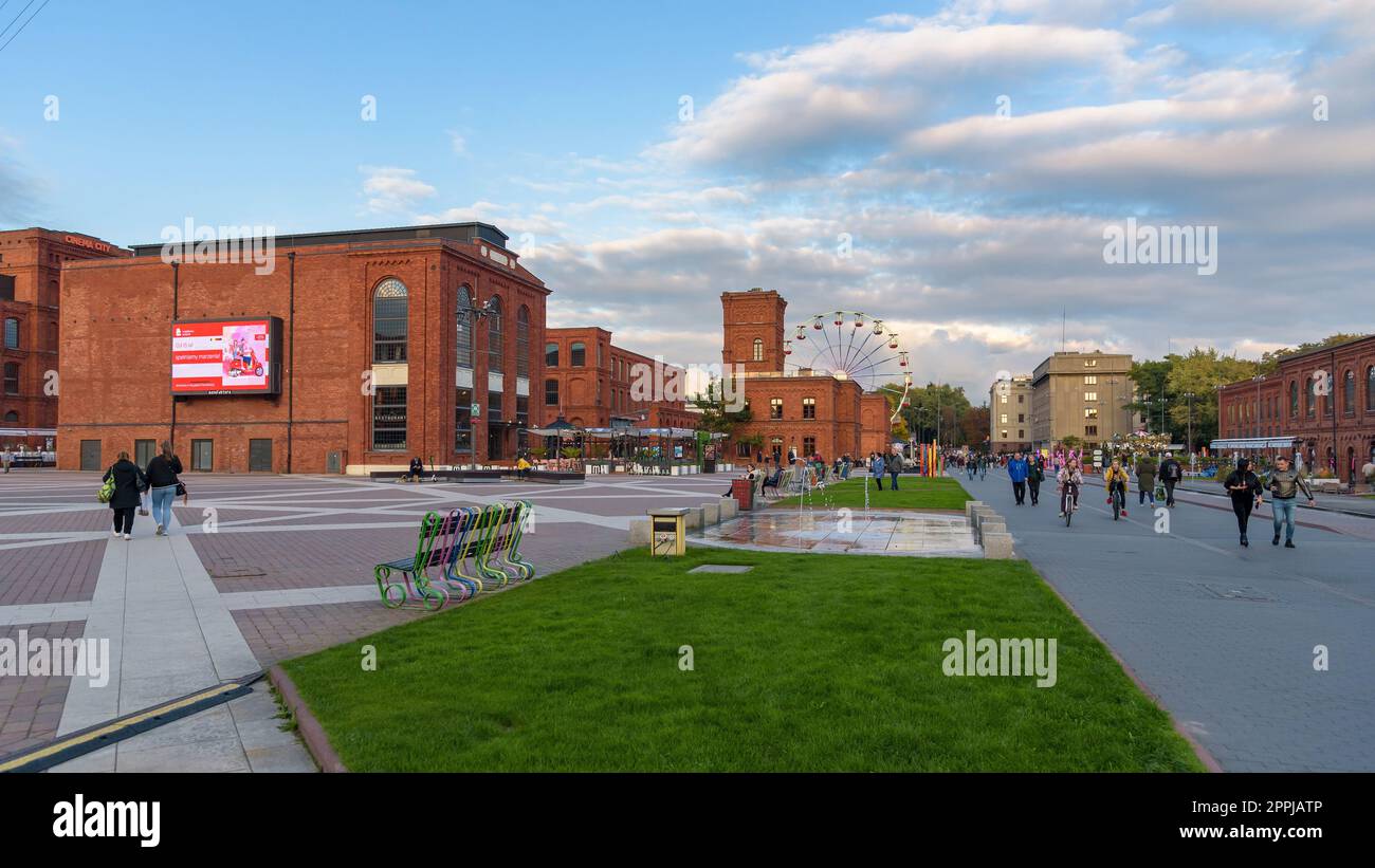 Inner square of Manufaktura in Lodz in Poland Stock Photo - Alamy