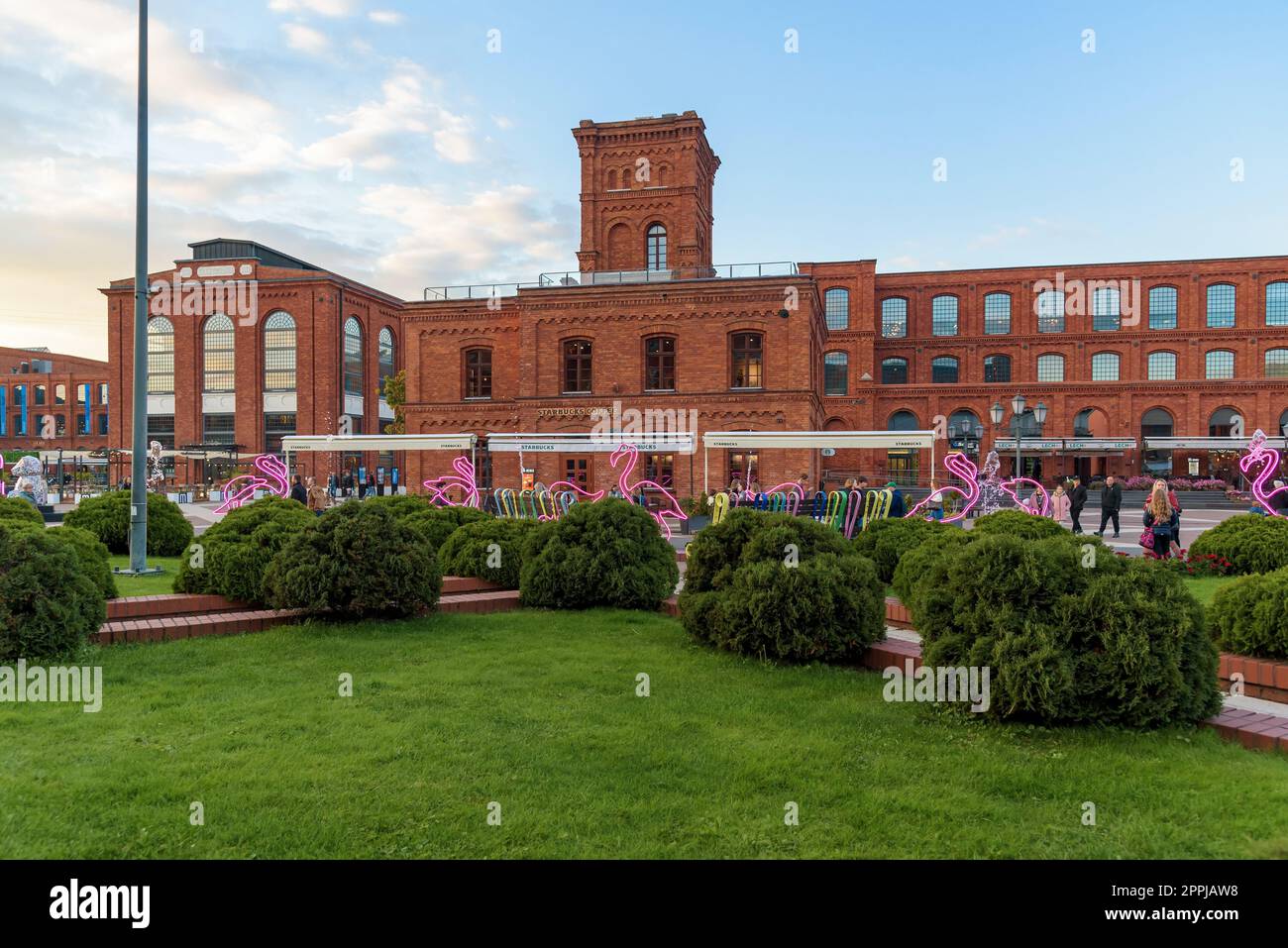 Inner square of Manufaktura in Lodz in Poland Stock Photo - Alamy