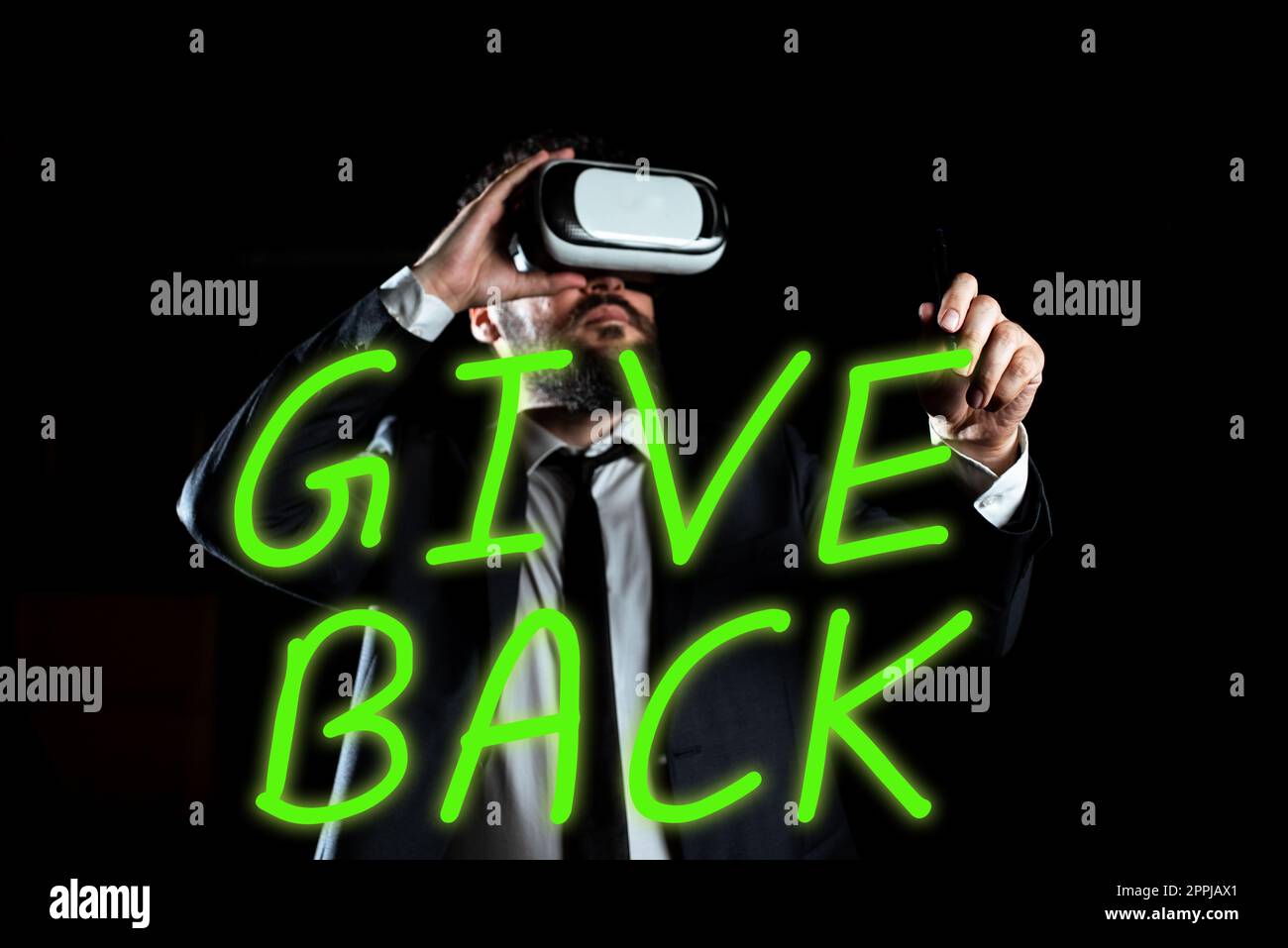 Conceptual caption Give Back. Business idea the act of giving someone ...