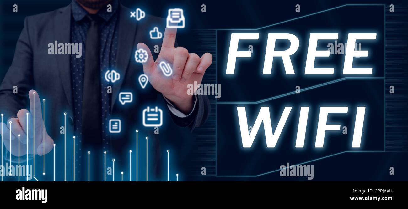 Inspiration showing sign Free Wifi. Business approach let you connect ...