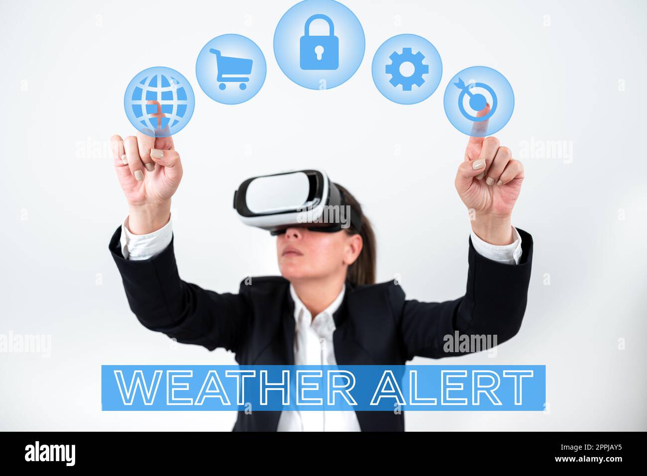 Conceptual display Weather Alert. Internet Concept urgent warning on ...