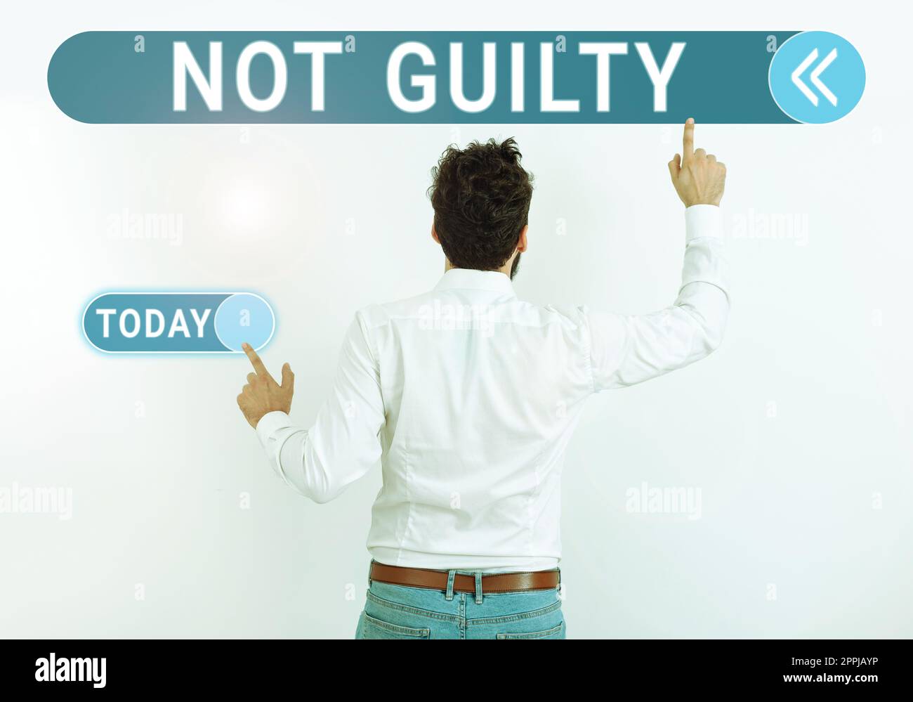 Sign displaying Not Guilty. Business approach someone is innocent didnt ...