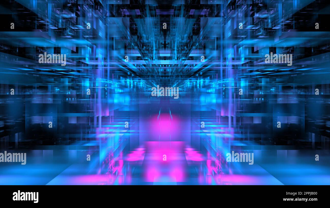 Digital space, architecture design. Complex mathematical calculations ...