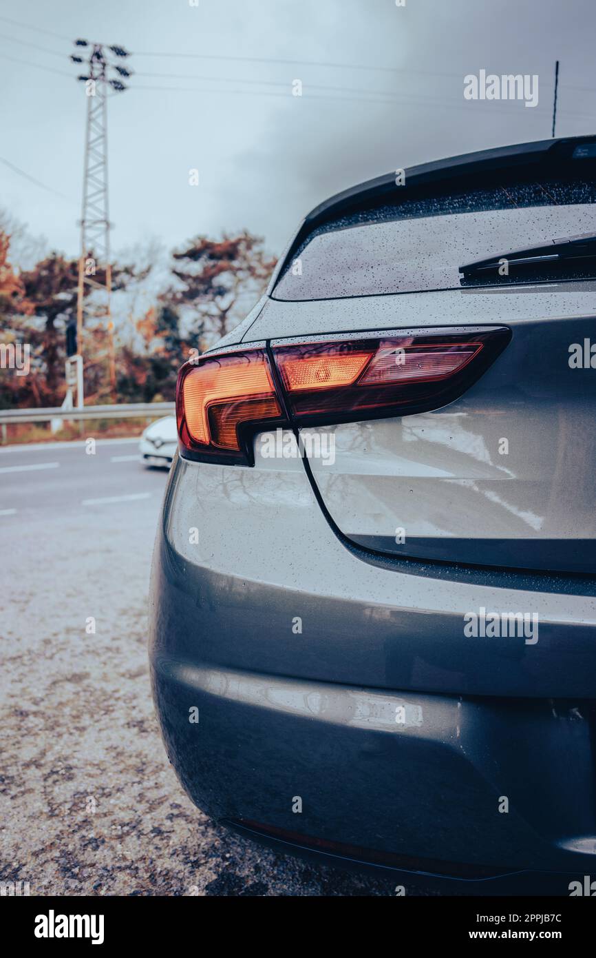 Rear View of a Stylish Smoke-Grey Hatchback Sports Car Stock Photo - Alamy