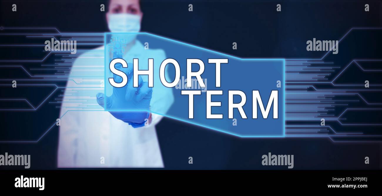 Text showing inspiration Short Term. Business idea occurring over or ...