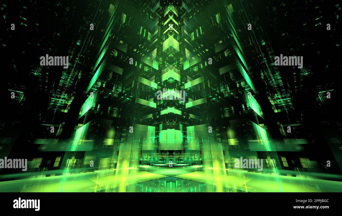 Digital space, architecture design. Complex mathematical calculations ...