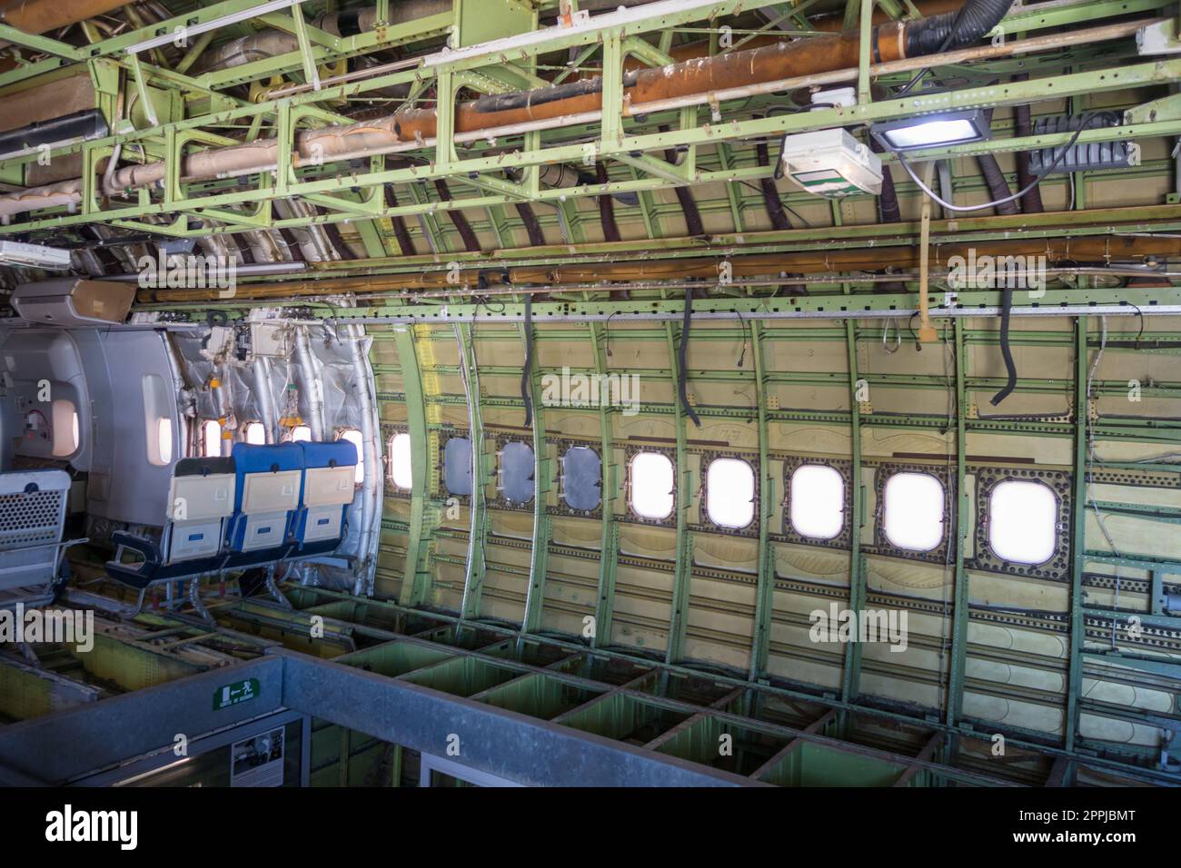Old vintage airplane cabin interior Stock Photo - Alamy