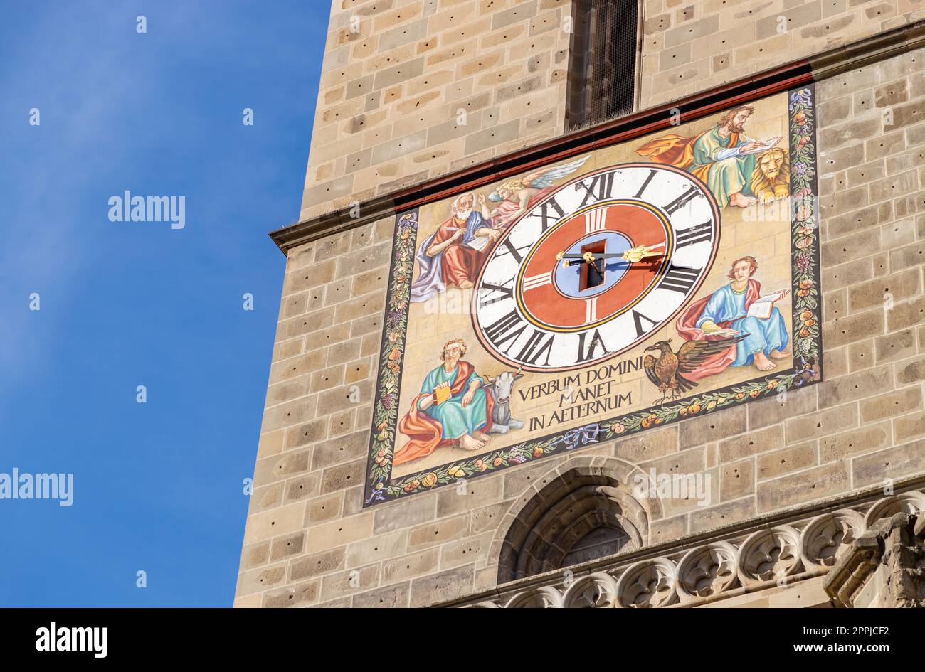 The Black Church Clock Stock Photo - Alamy
