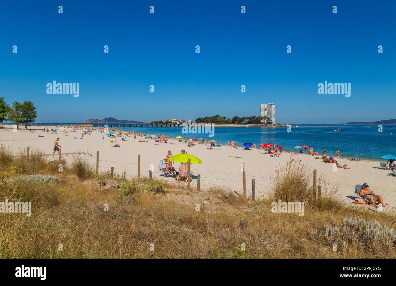 People in Samil beach Stock Photo - Alamy