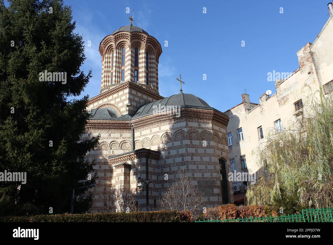Biserica Sfantul Anton Church at downtown old town of city of Bucharest ...