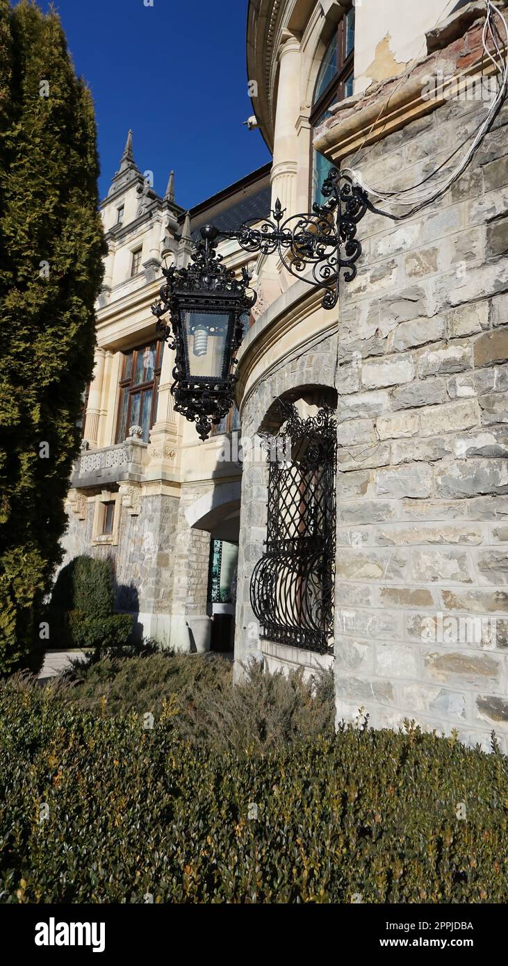 Peles castle Sinaia at sunny day at Transylvania, Romania protected by ...