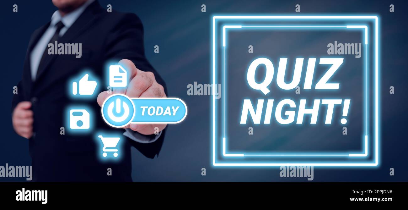 Conceptual display Quiz Night. Word for evening test knowledge ...