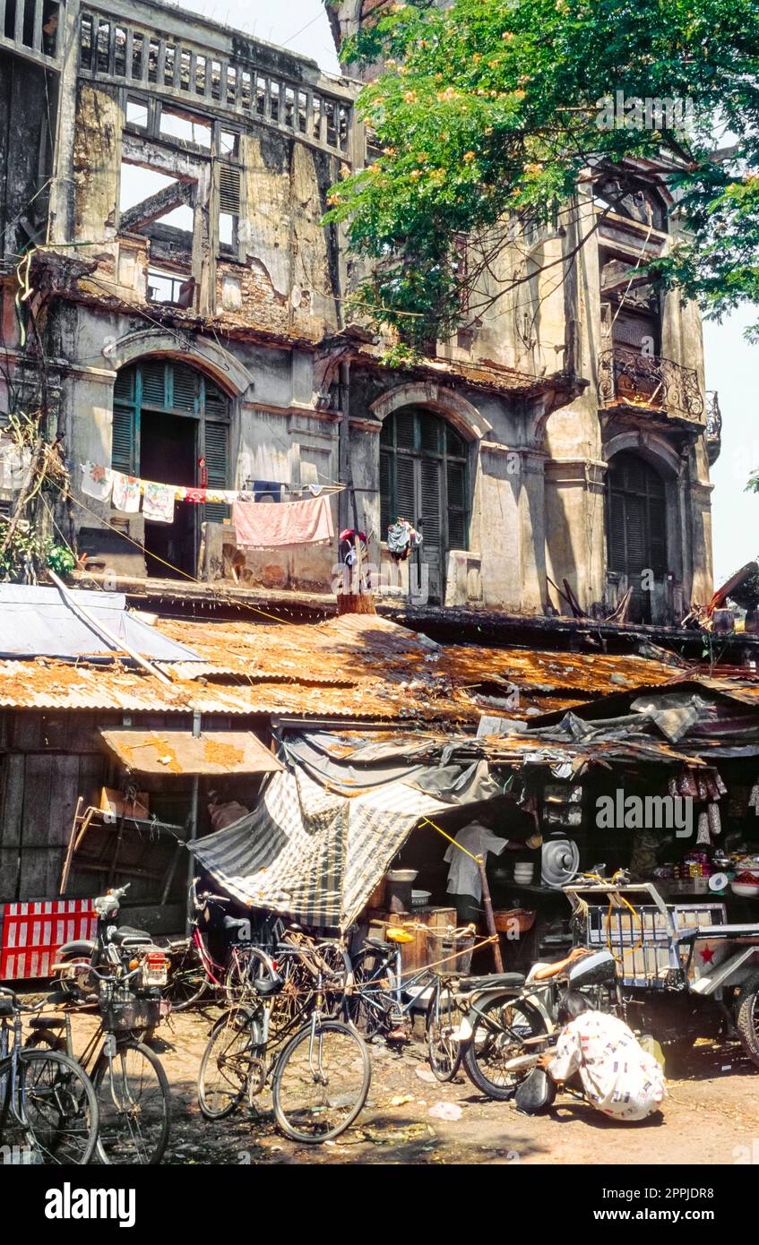 Scanned slide of a historical color photograph taken in the Chinese ...