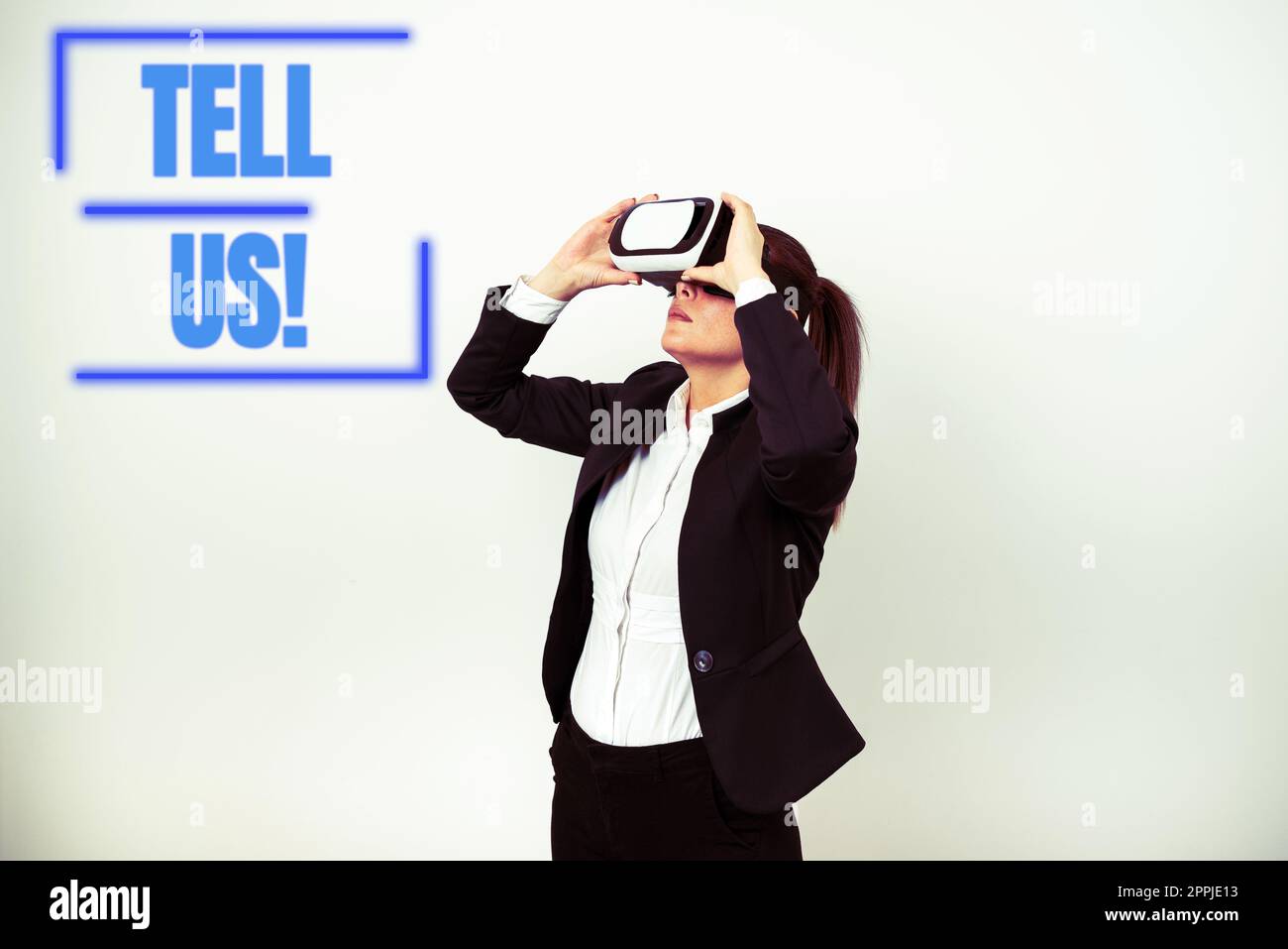 Sign displaying Tell Us. Business showcase communicate information to ...