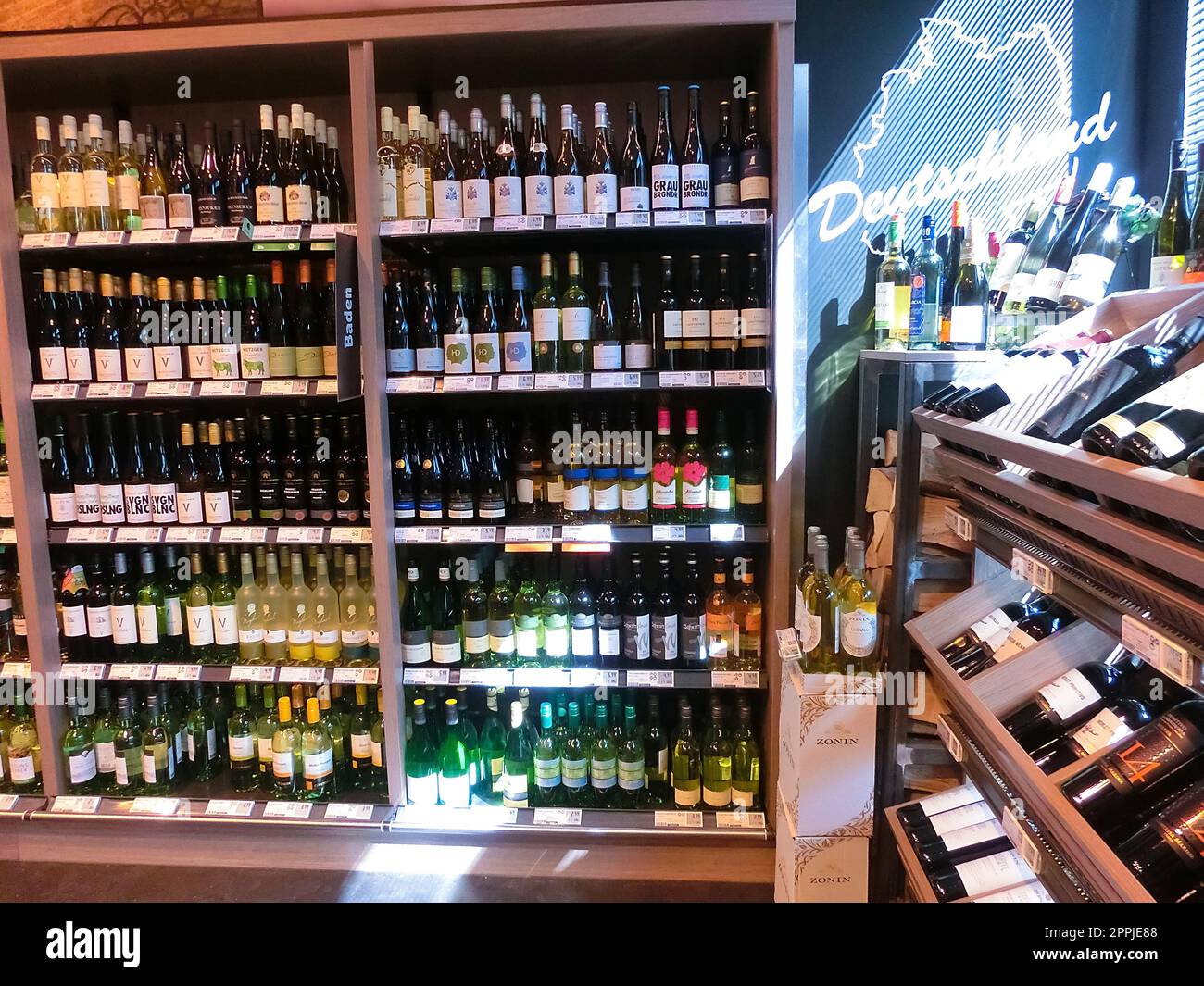 REWE market wines in Frankfurt am Main, Germany Stock Photo - Alamy