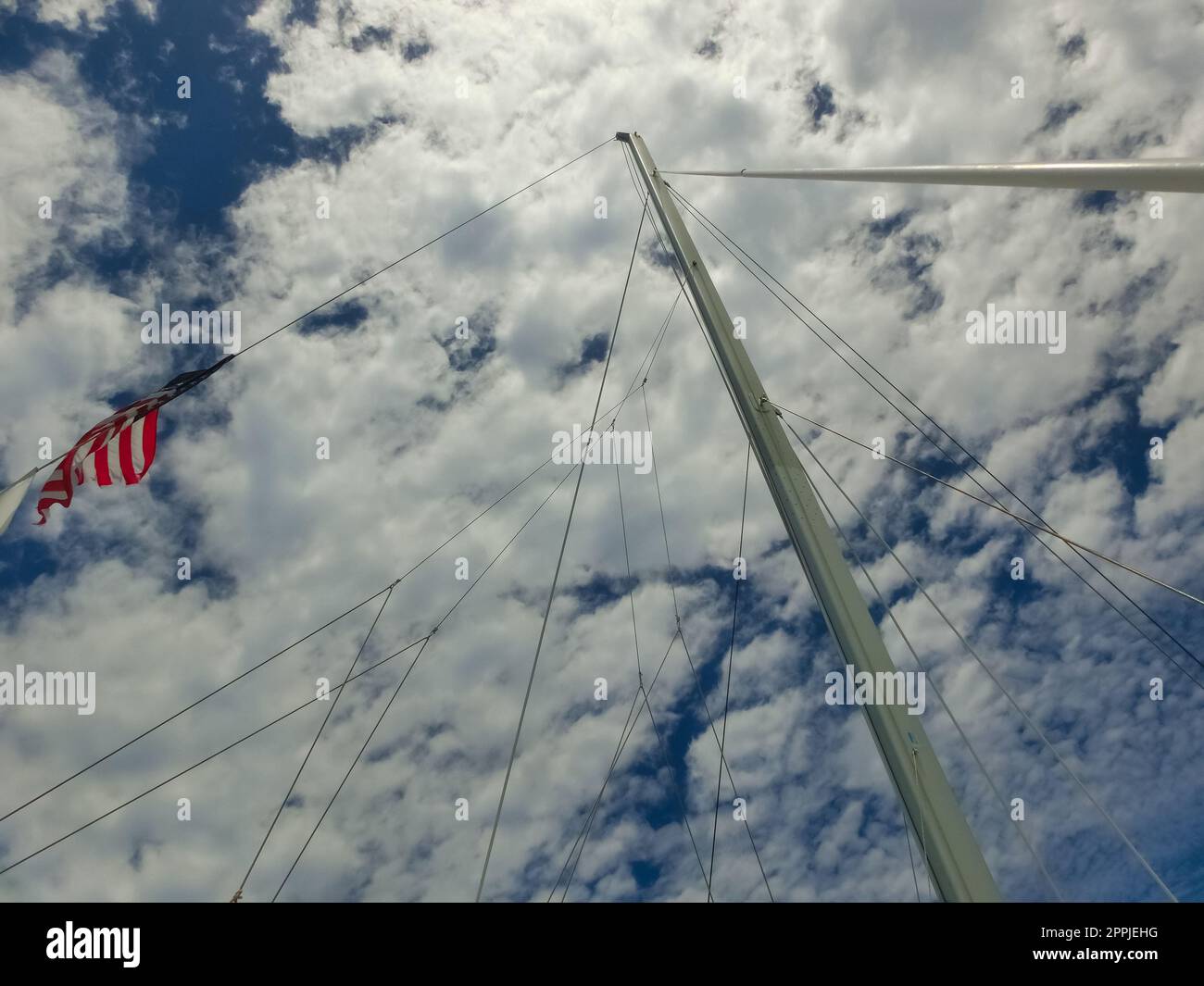 The fragment of boat at the Caribbean Sea at Honeymoon Beach on St ...