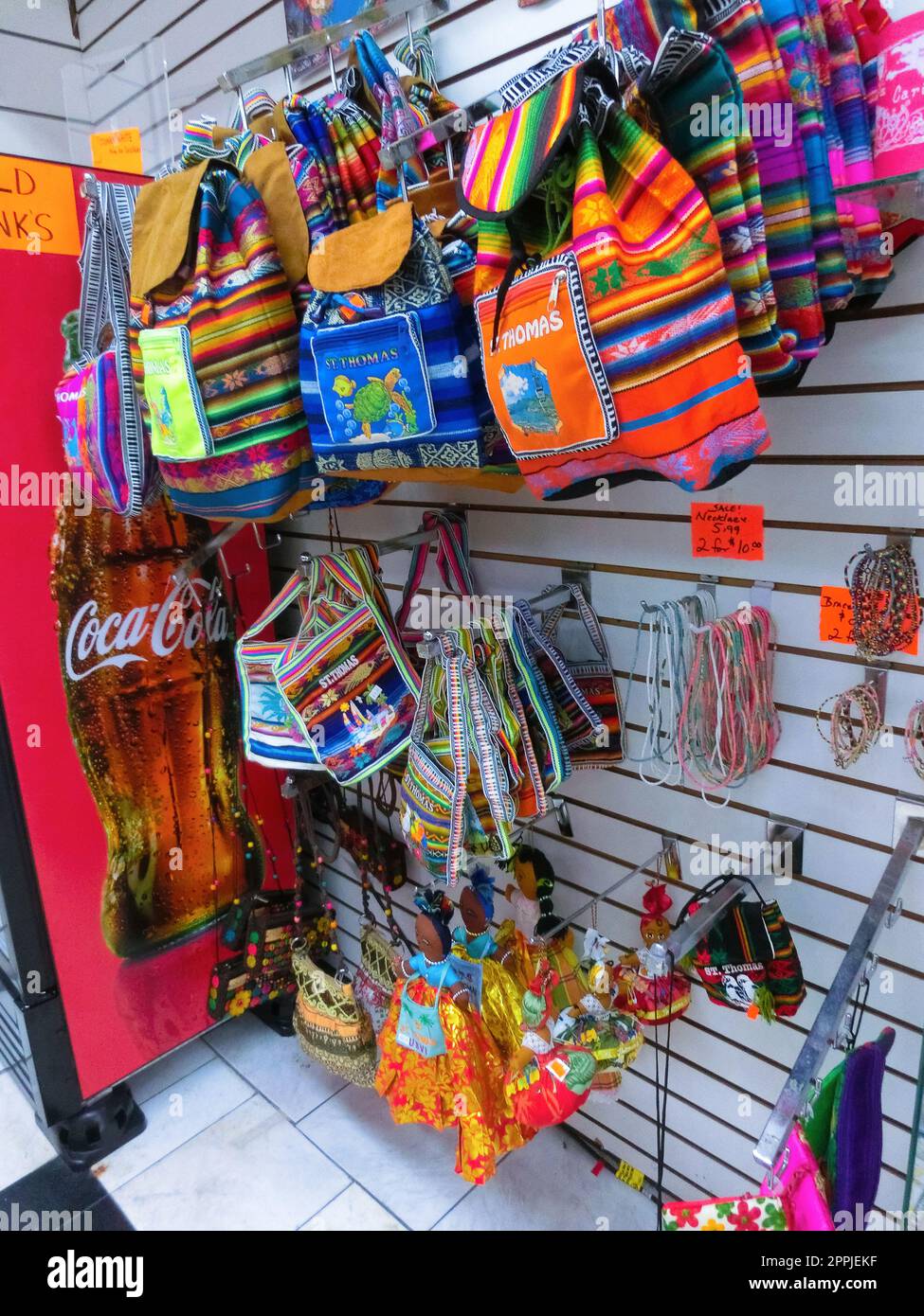 Colorful shirts at a street store on St. Thomas, USVI Stock Photo - Alamy