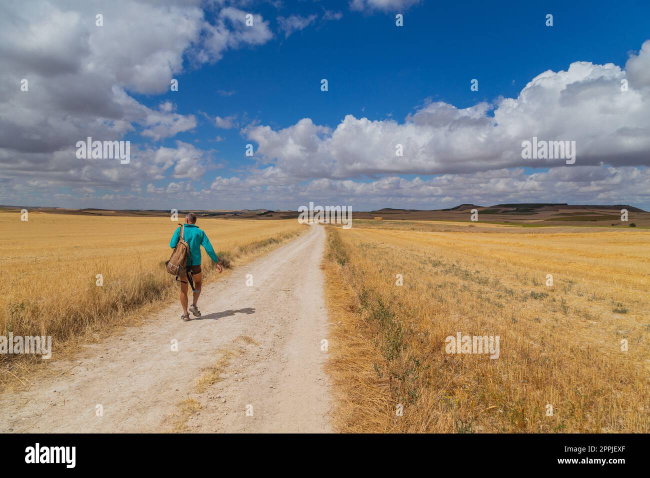 Pilgrim walk along camino hi-res stock photography and images - Alamy