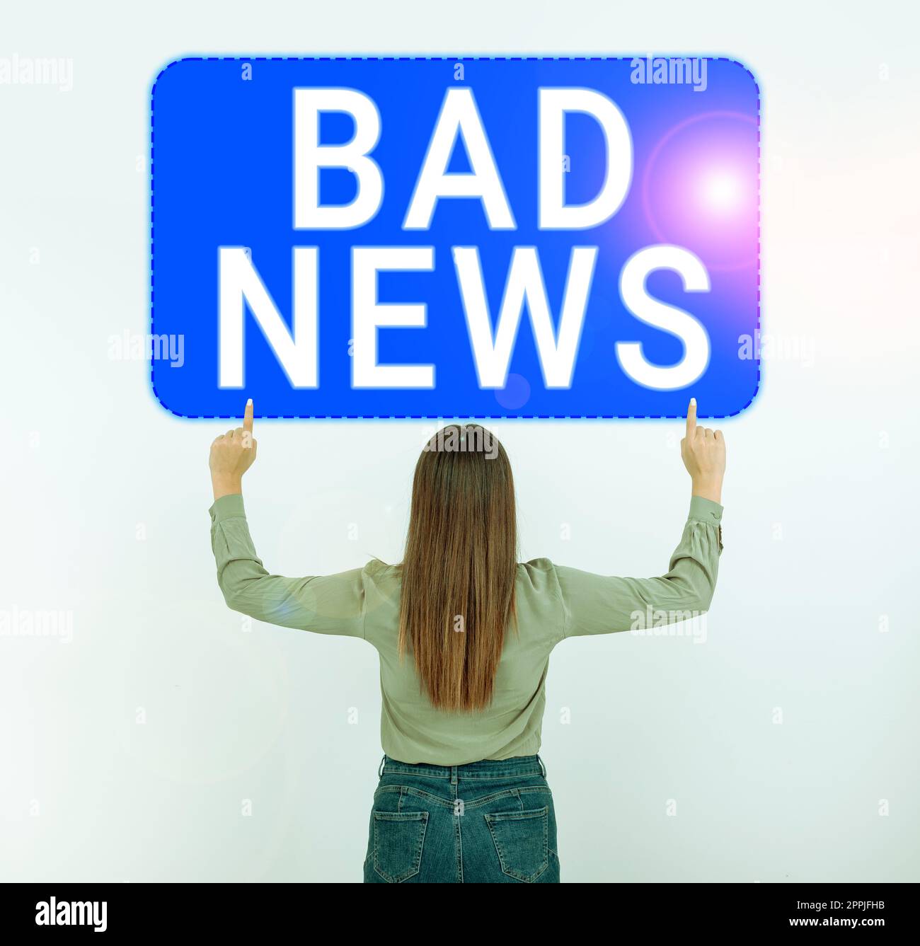 Conceptual caption Bad News. Word for unwelcome thing or person trouble ...