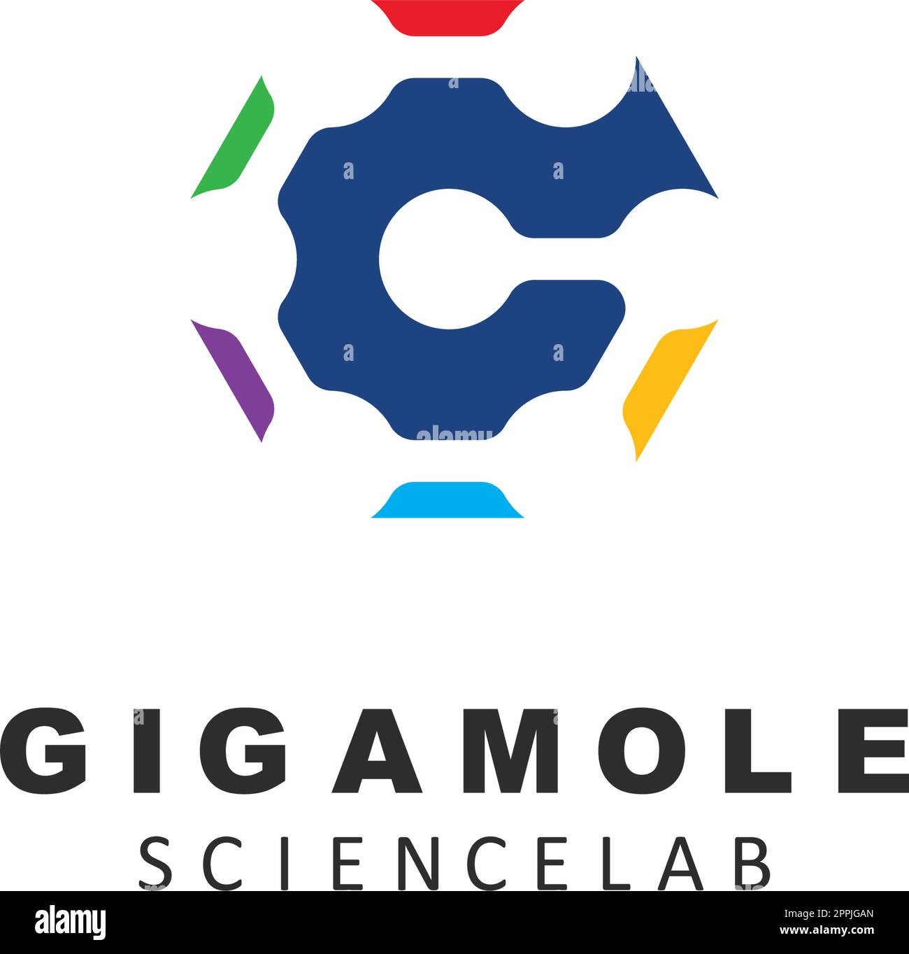 abstract G letter molecule icon vector concept design template Stock ...