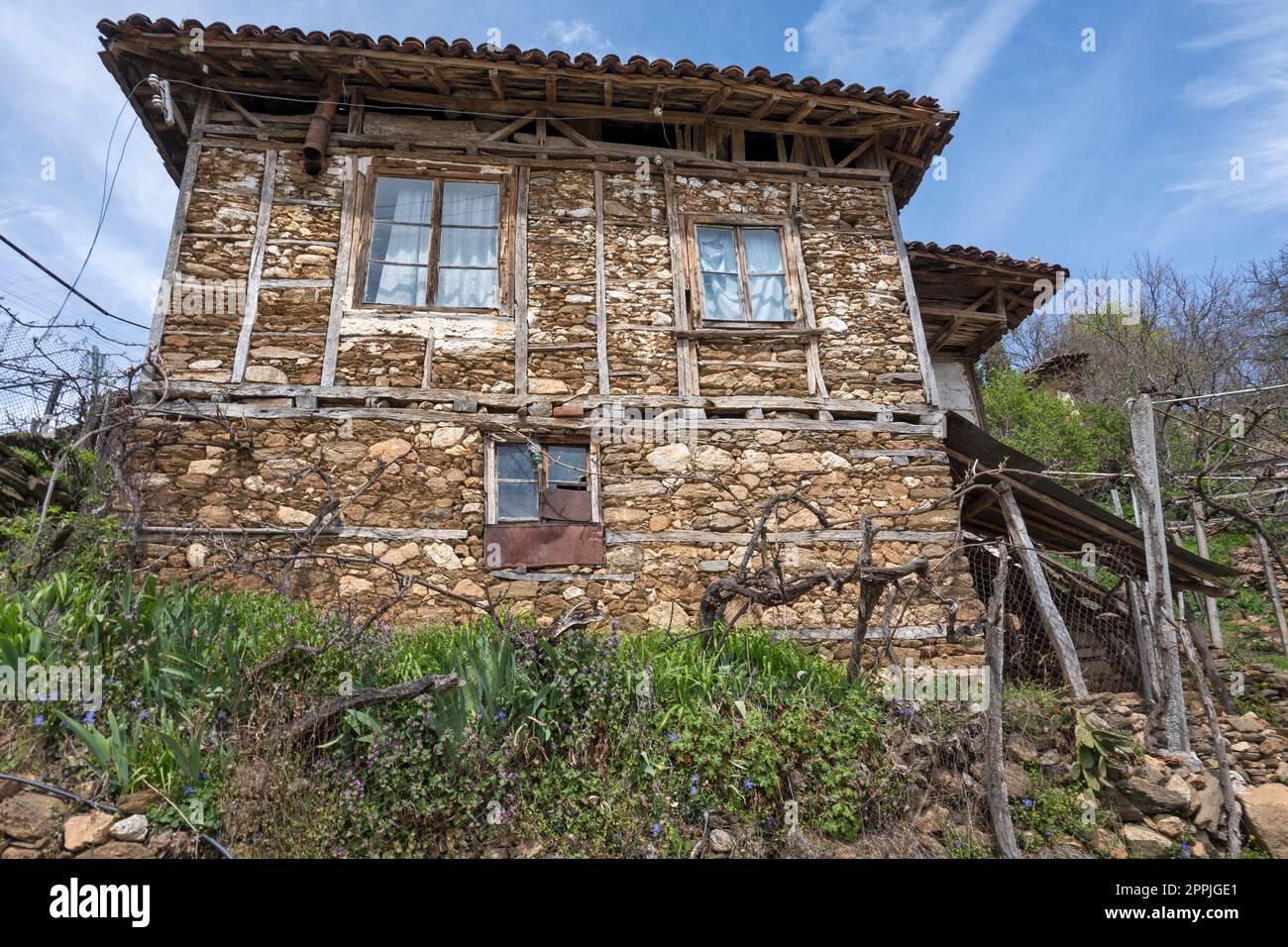 Panorama of Village of Dolene at Ograzhden Mountain, Blagoevgrad Region ...