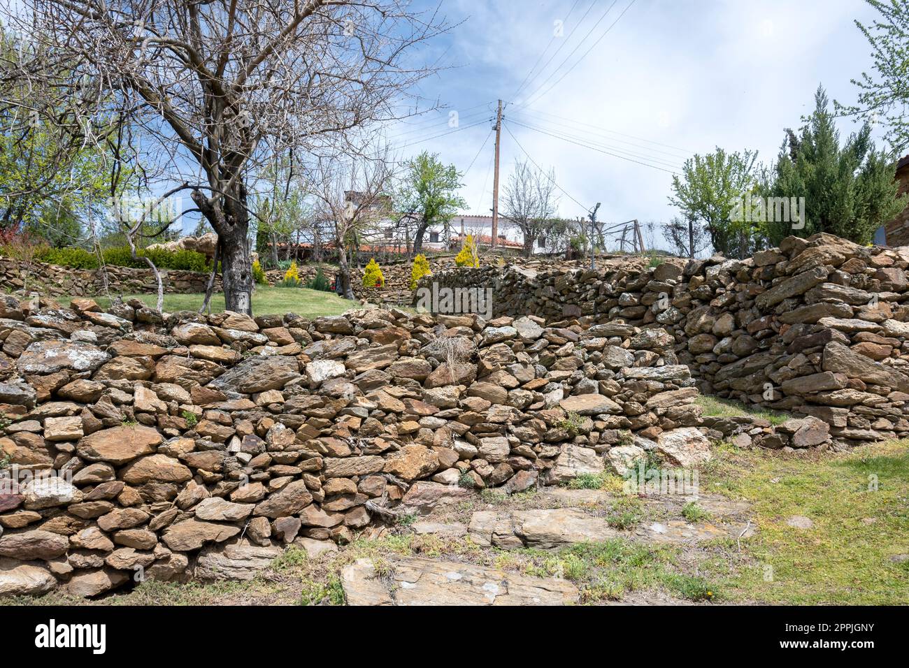 Panorama of Village of Dolene at Ograzhden Mountain, Blagoevgrad Region ...