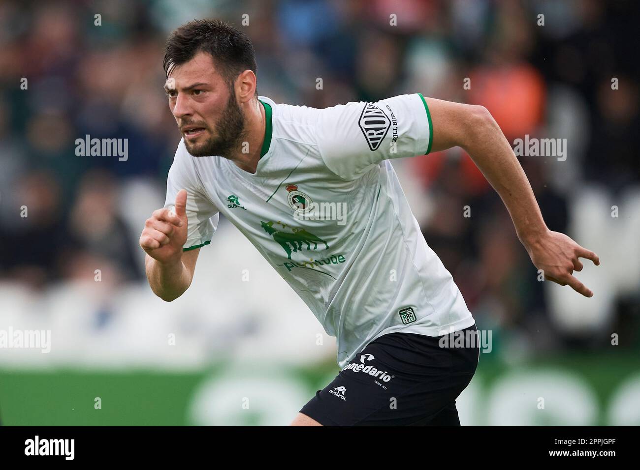 Roko Baturina of Real Racing Club during the La Liga Smartbank match ...