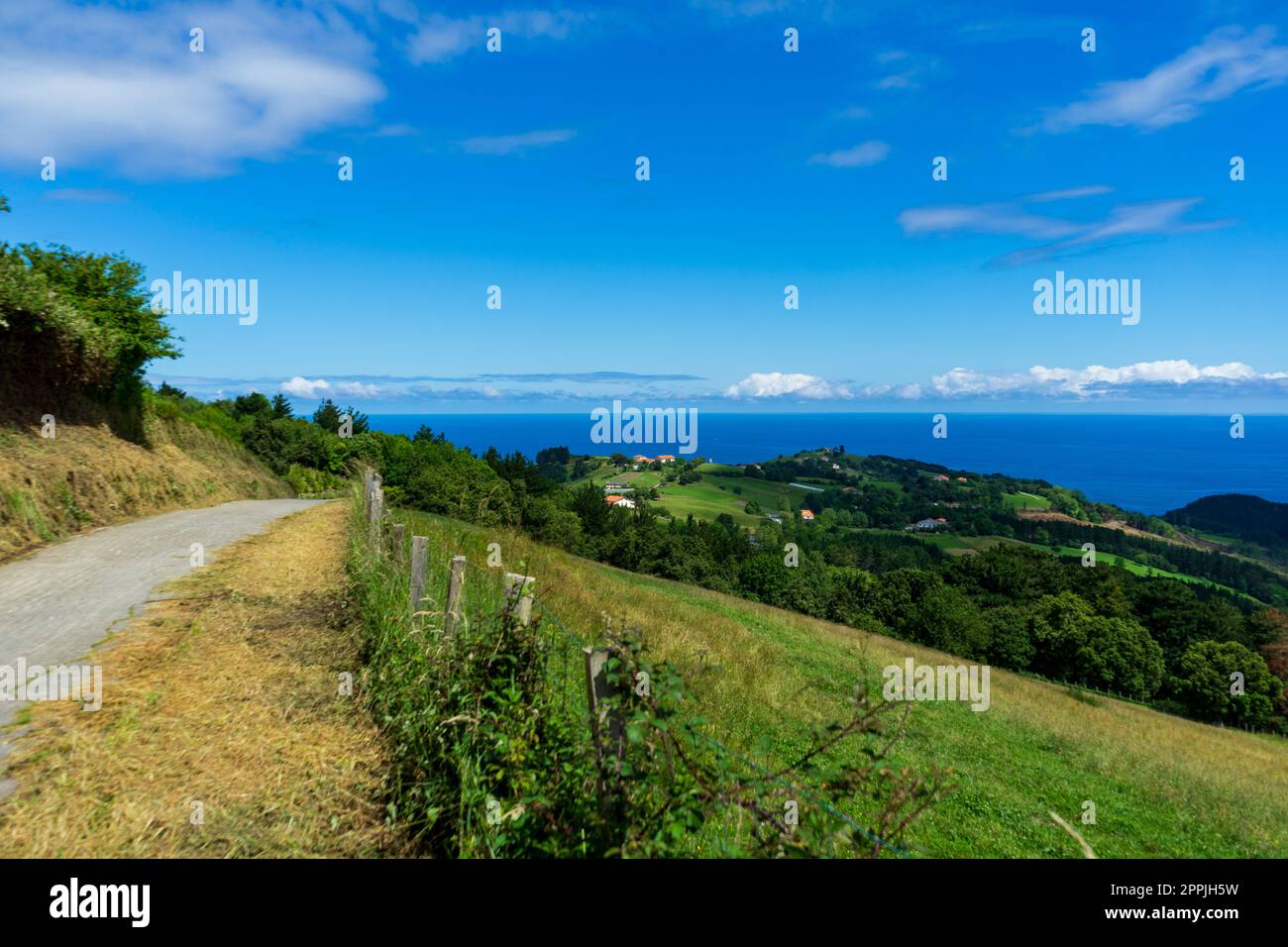 Hiking trail the way of Saint Santiago. The northern route of El Camino ...
