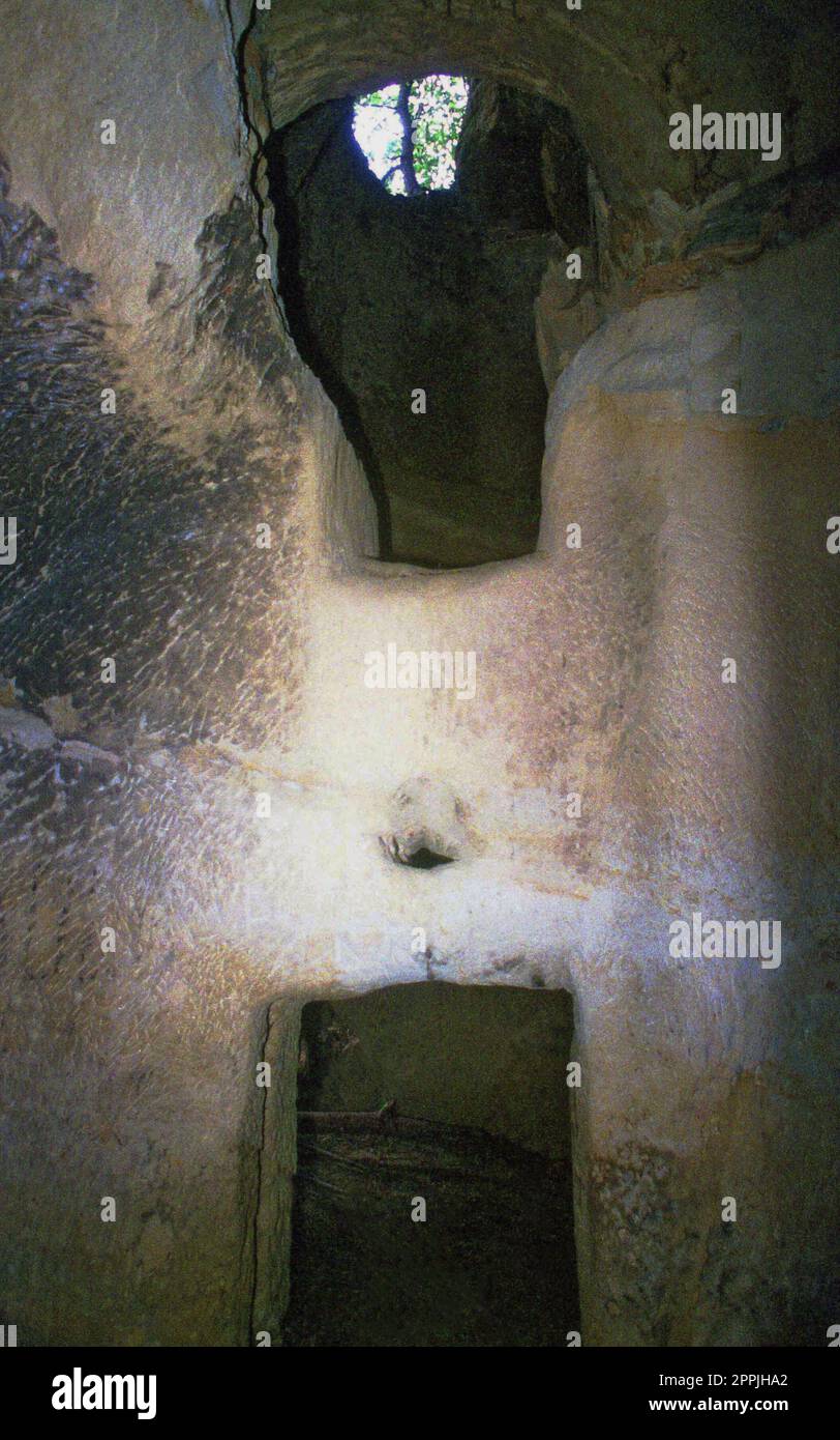 Sinca Veche, Brasov County, Romania, 2000. Interior ancient underground ...