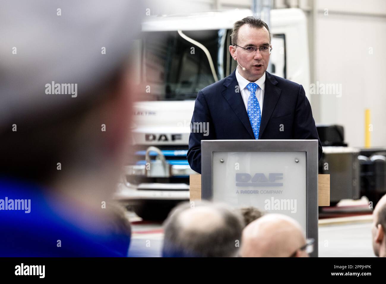 EINDHOVEN - Harald Seidel, president of DAF Trucks during the opening ...