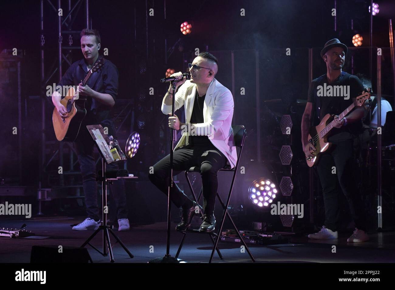 Moda' band performs during the live concert at Auditorium Parco della ...