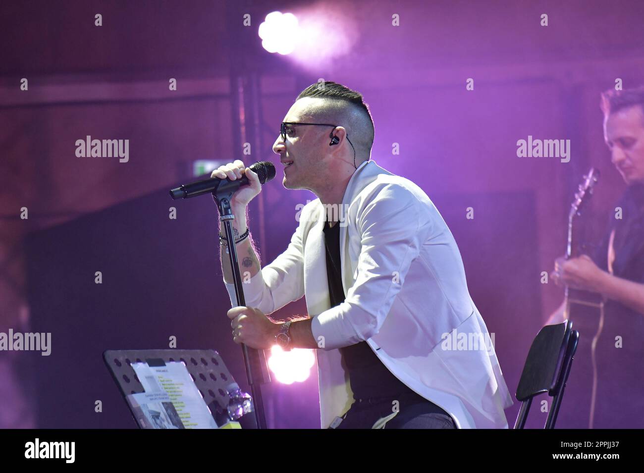 Francesco “Kekko” Silvestre of Moda' band performs during the live ...