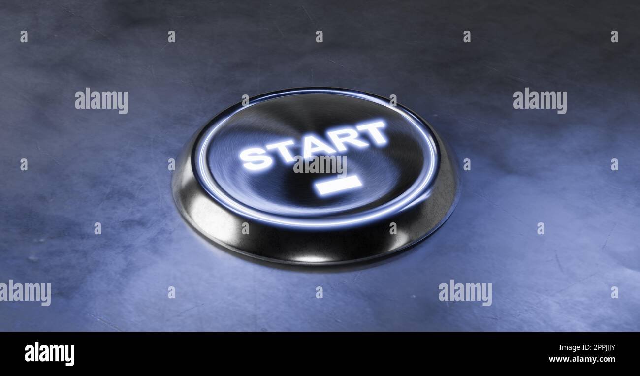 Start button. Start business and Startup. Power start button or ...