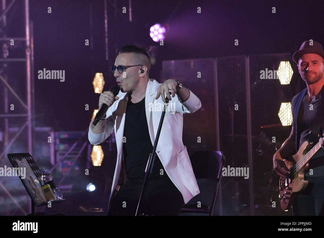 Francesco “Kekko” Silvestre of Moda' band performs during the live ...