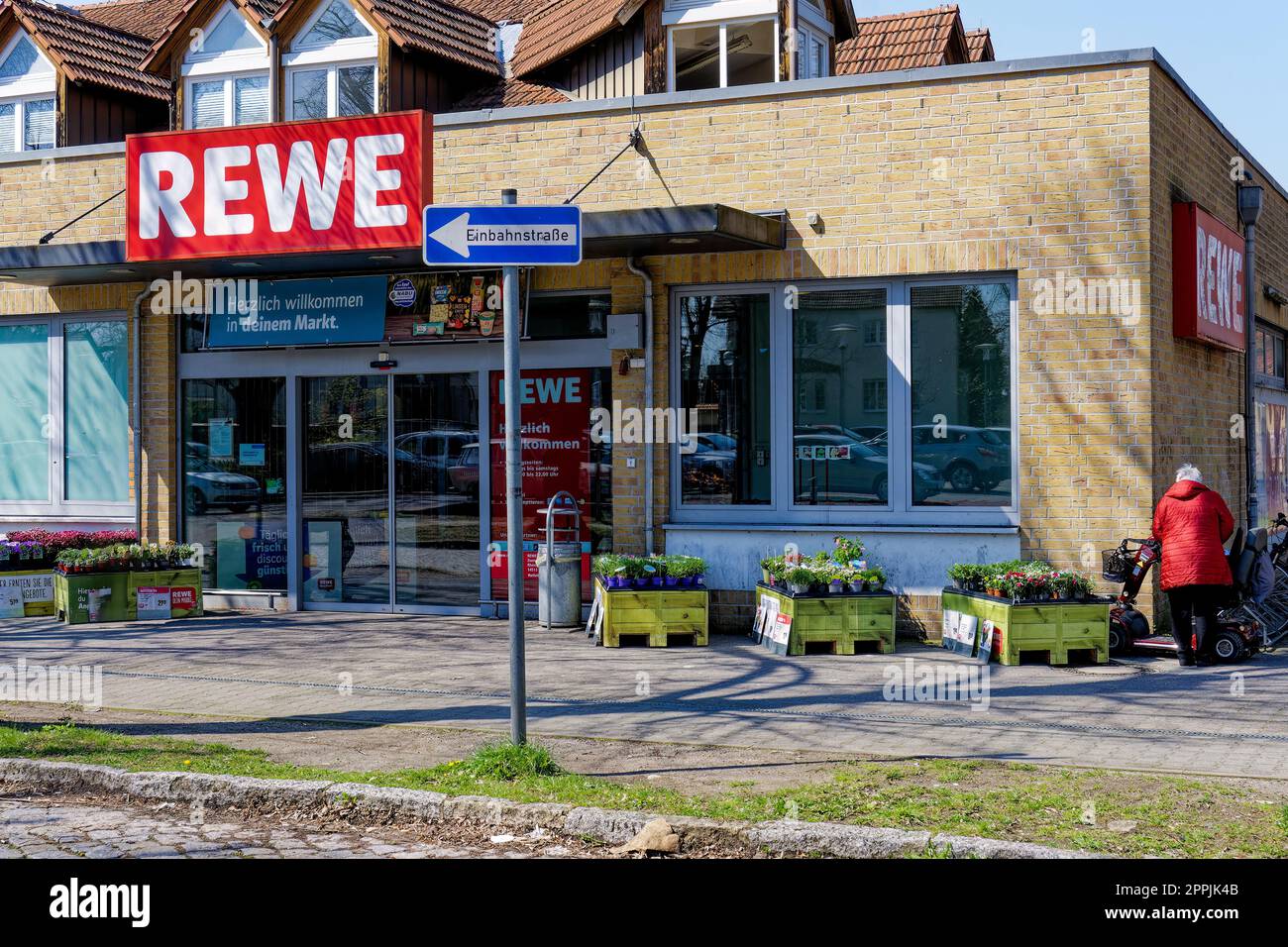 Mahlow, Germany - April 21, 2023: Facade of a supermarket in the ...