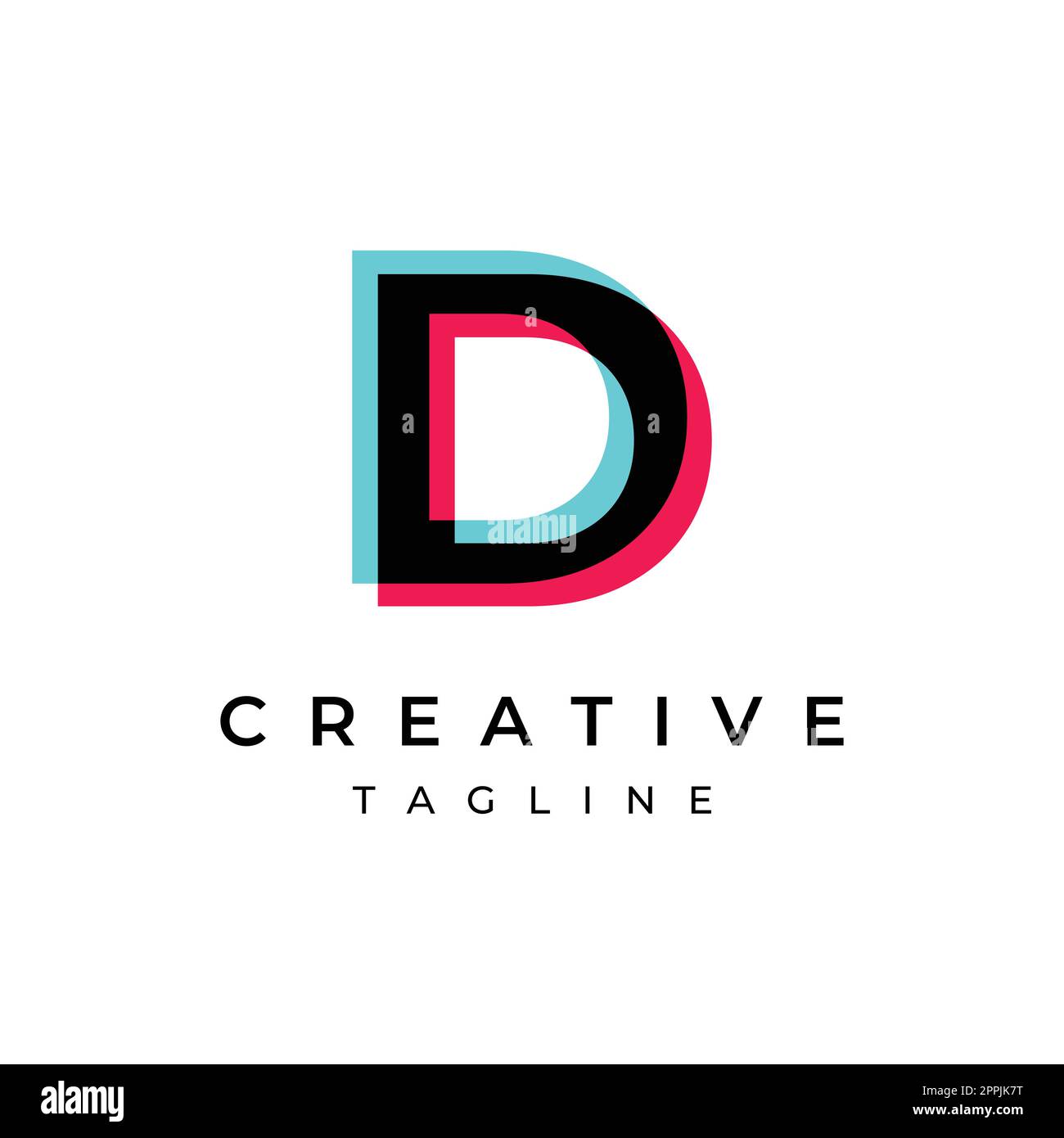 Logo template design Initial geometry of the letter D. Logo design with ...