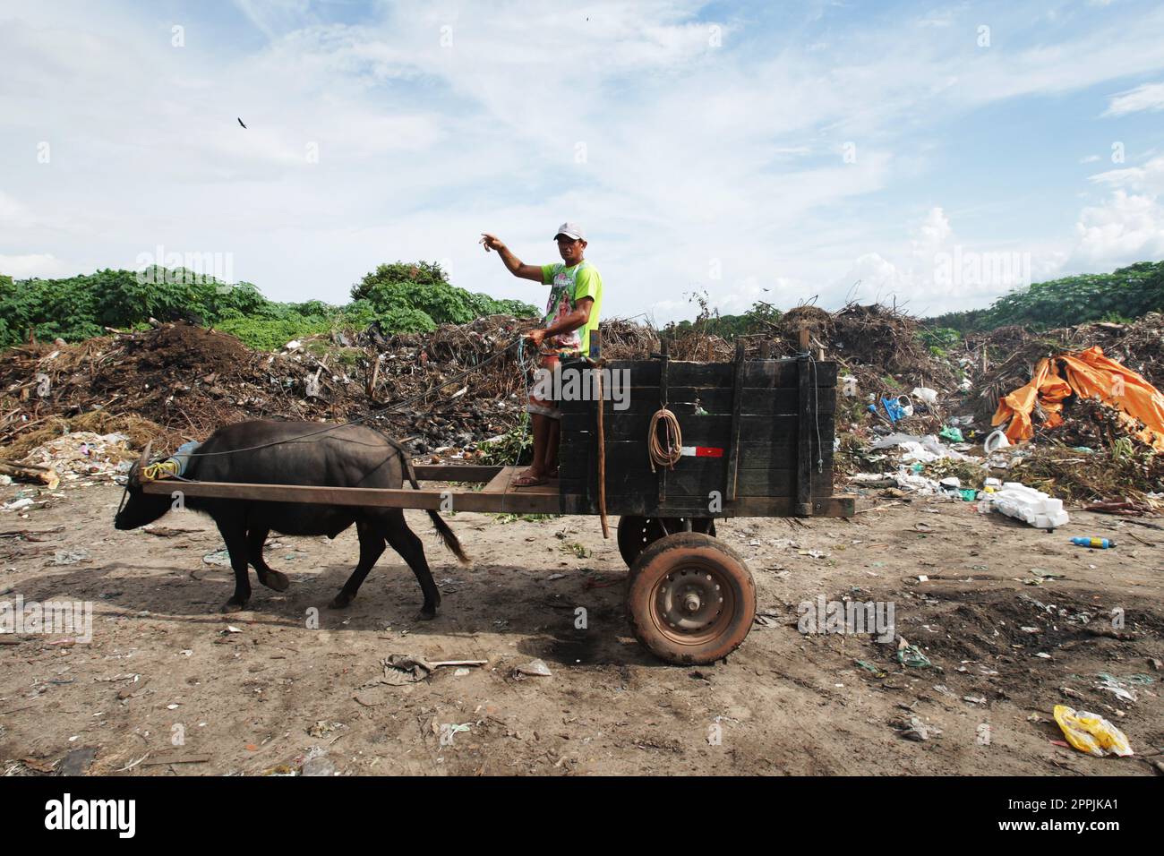 Marajo Island, Brazil. 23rd Apr, 2023. A local works in the transport ...