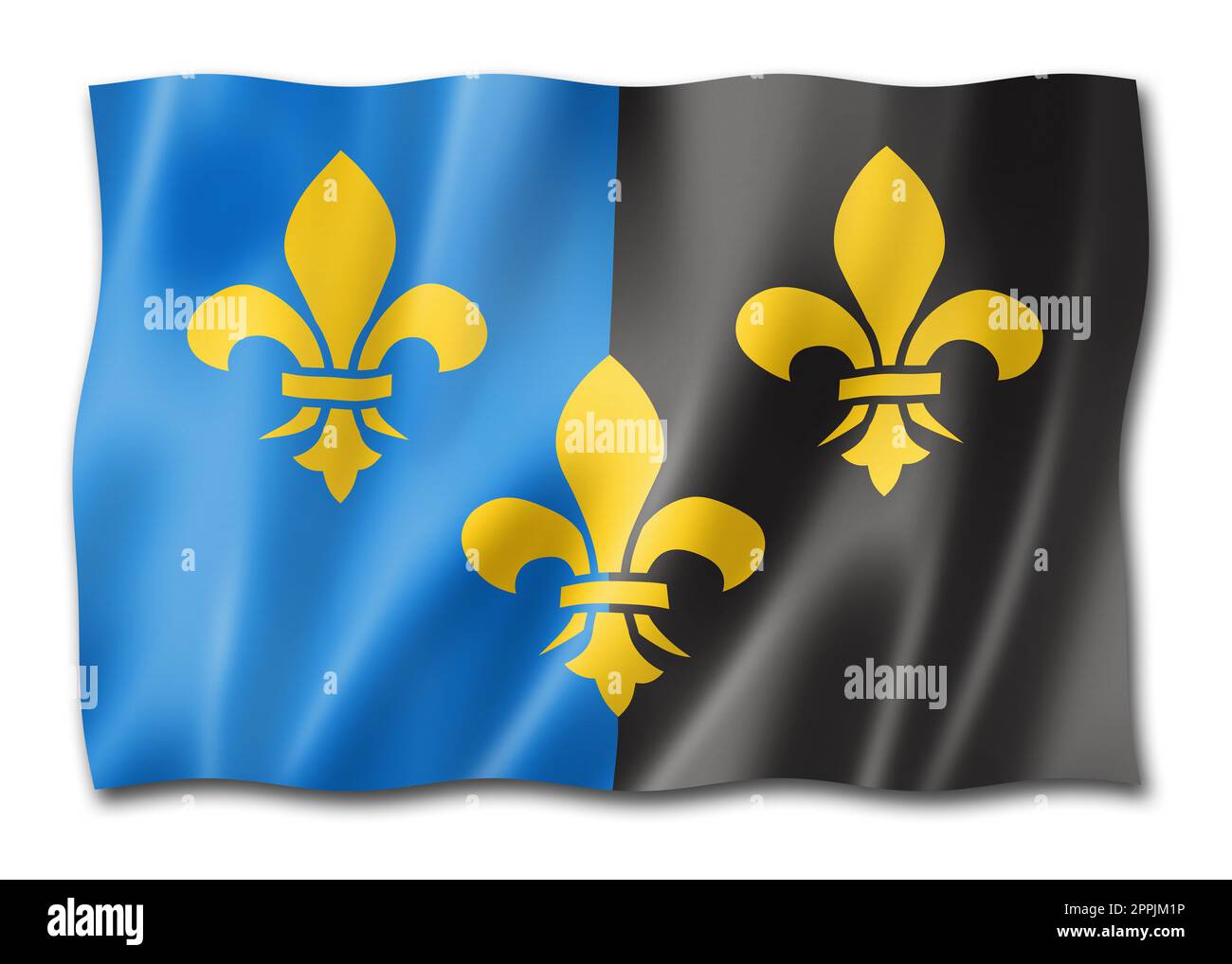 Monmouthshire County flag, United Kingdom waving banner collection. 3D ...